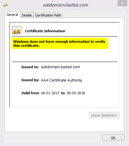 Windows Tidak Bisa Memverifikasi Sertifikat - Panduan - PusatSSL